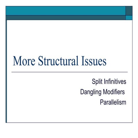 More structural issues | PPT