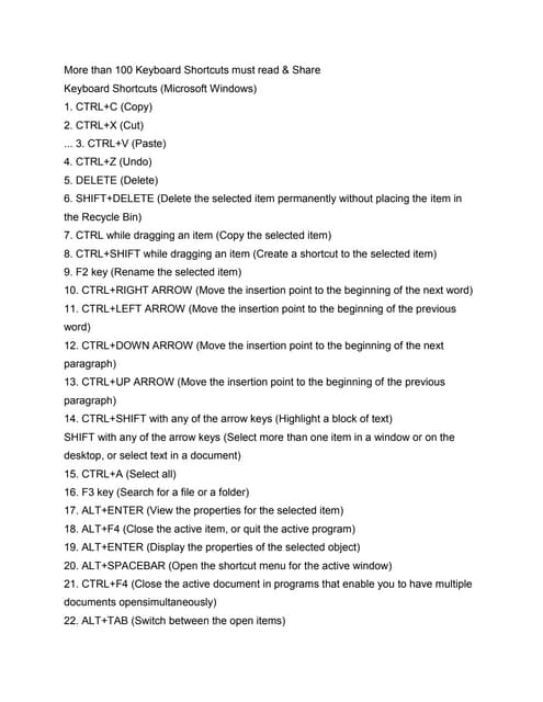 Computer Lessons for Kids: Keyboard Shortcuts | PPTX | Operating Systems | Computer Software and ...