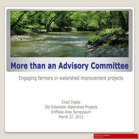 More than an advisory committee: Engaging farmers in watershed ...