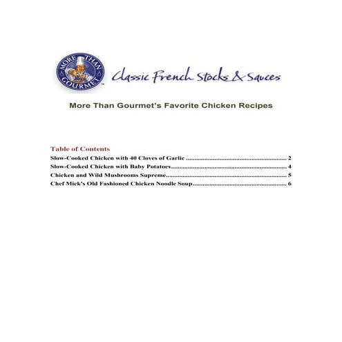 More than gourmet’s favorite chicken recipes | PDF