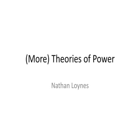 More) theories of power | PPT
