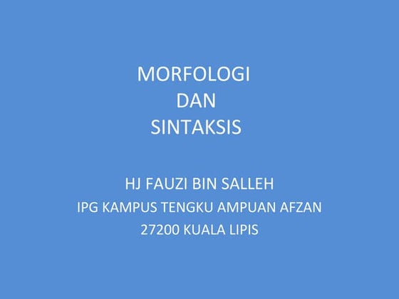 ASSIGNMENT MORFOLOGI | PDF