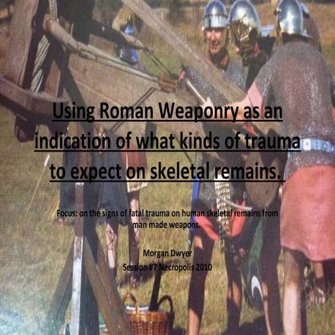 Session no. 7, 2010: Using Roman Weaponry as an indication of what ...
