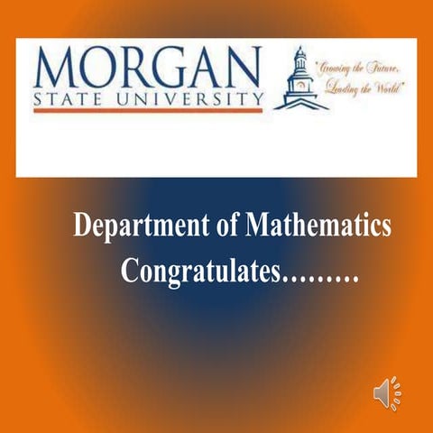 Morgan State University, Spring 2020 Graduates (MATH,ACSC,ICM) | PPTX