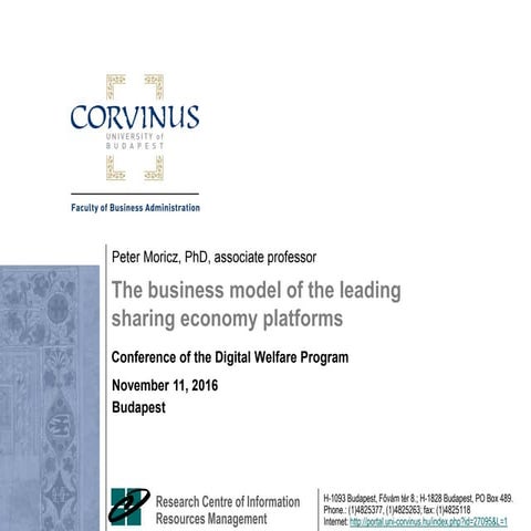 The business model of the leading sharing economy platforms like Airbnb ...