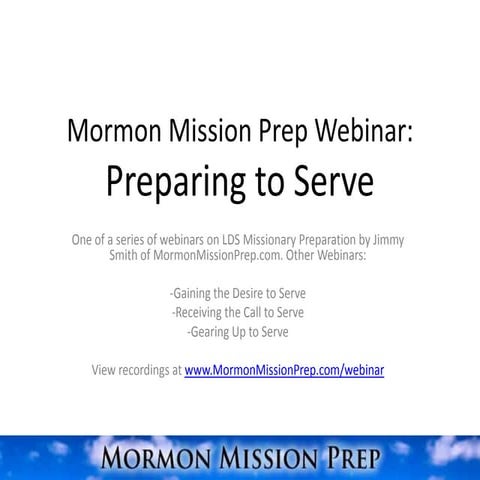 Preparing to Serve a Mission | PPTX