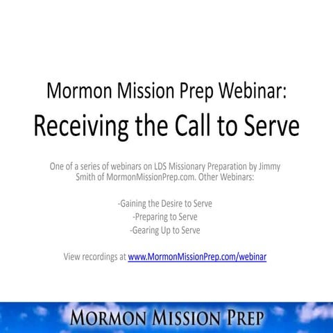 Receiving the Call to Serve a Mission | PPTX
