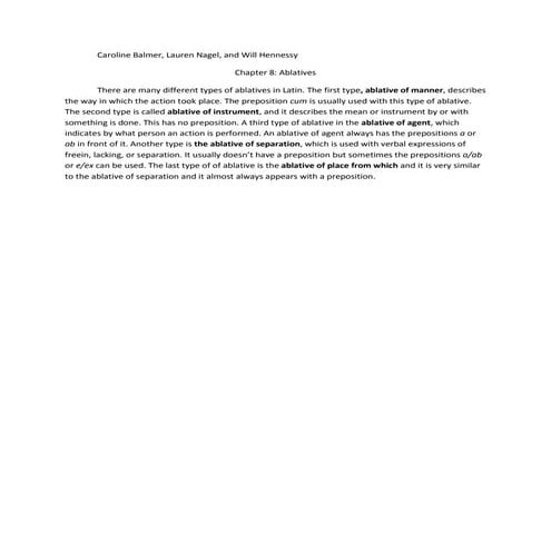 Ablative Worksheet 1st block | PDF