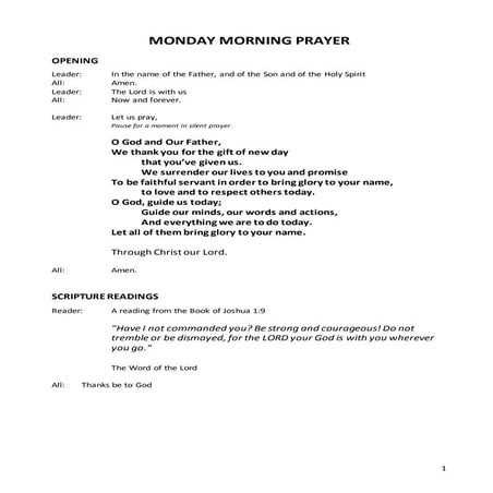 Morning prayer (eng n bm) | DOCX