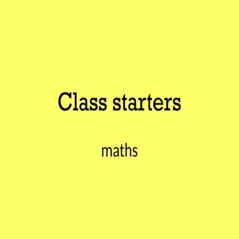 math morning starters year 1 and 2 | PPTX