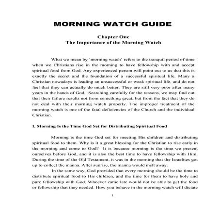 Morning watch guide | PDF