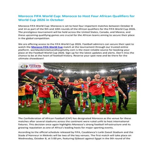 Morocco FIFA World Cup Morocco to Host Four African Qualifiers for World Cup 2026 in October.pdf