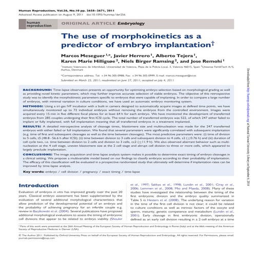Morphokinetics | PDF
