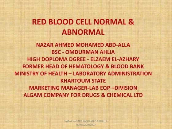 Rbc abnormality | PPT