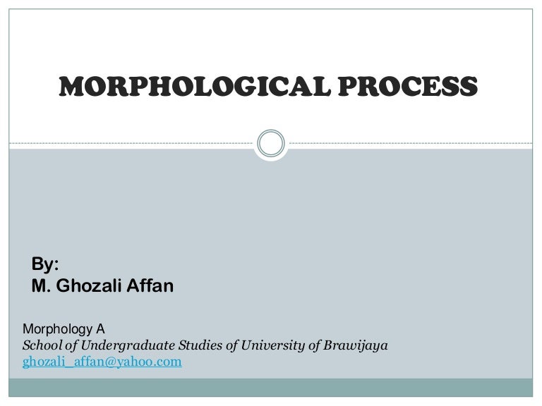 Morphological Process morphological-process