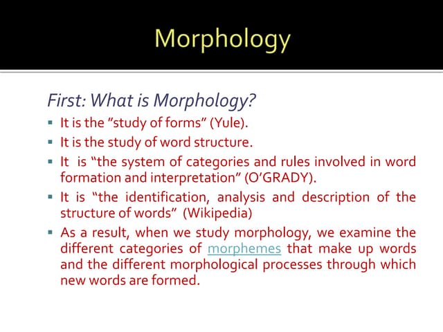 Morphology PPT
