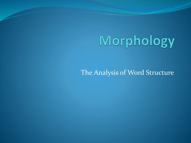 Morpheme + word formation | PDF