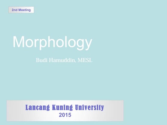 Morphology | PPT