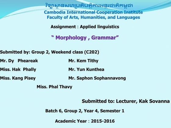 English derivational morphology | PPTX | Geology | Science