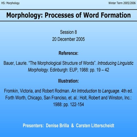 Morphological process | PPT