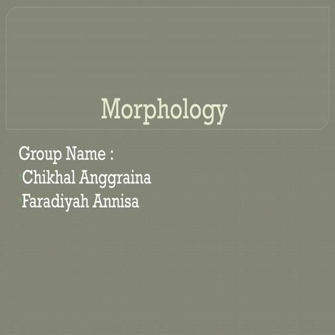 Morphology Syntax English Education Pptx