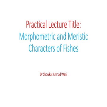 Morphometric and meristic characters of Fishes. pptx | PPTX