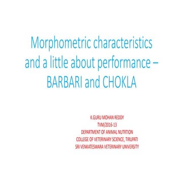 Morphometric characteristics and a little about performance –barbari ...