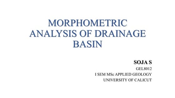 Drainage basin morphometry | PPSX