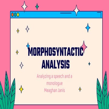 Morphosyntactic analysis | PDF