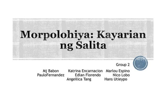 Pagbabagong Morpoponemiko | PPT