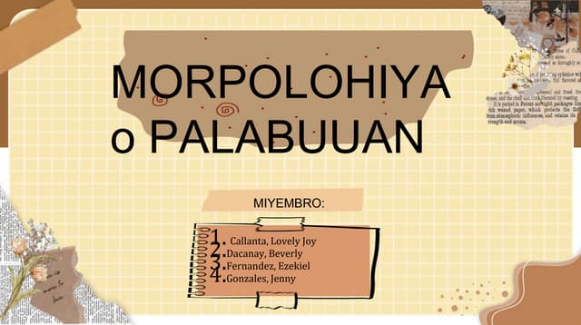 Morpolohiya | PPT