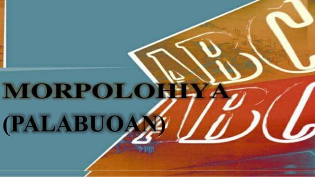 Morpolohiya | PPT