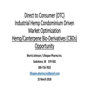 Morris johnson LEAN direct to consumer hemp CBD supply chain | PPT
