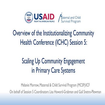 Next Steps from ICHC -- Morrow | PPT