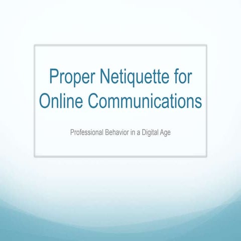 Proper Netiquette | PPT