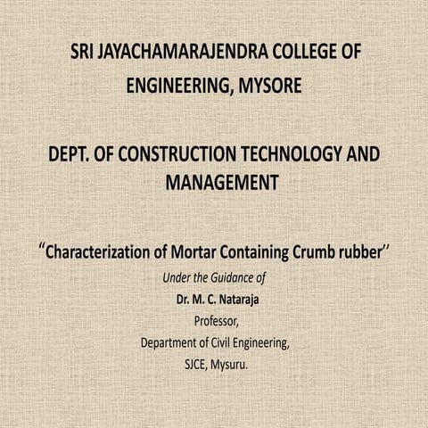 Mortar containing crumb rubber | PDF