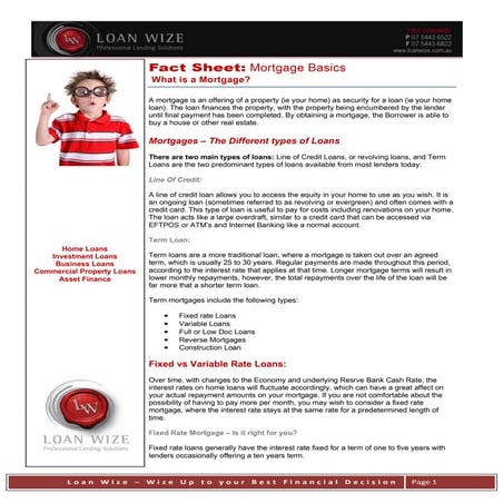 Mortgage fact sheet email | PDF
