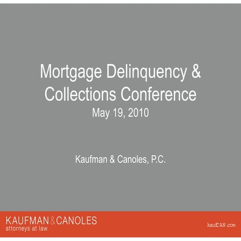 Mortgage Delinquency & Collections | PPT