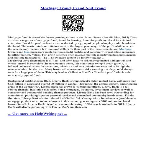Mortgage Fraud Fraud And Fraud Pdf
