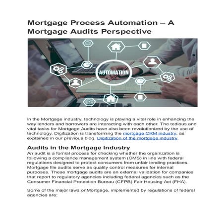 Mortgage process automation google docs | PDF