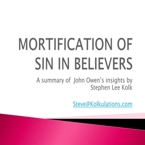 Mortification of sin in believers | PPT