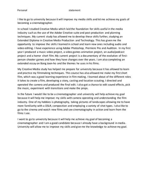 Personal statement | PDF