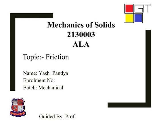 Friction Class 11 Physics Pptx