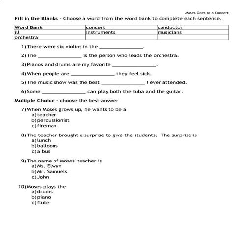 Moses goes to a concert | PDF