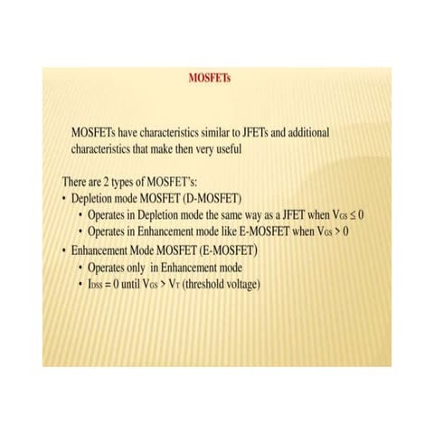 Mosfet | PPTX
