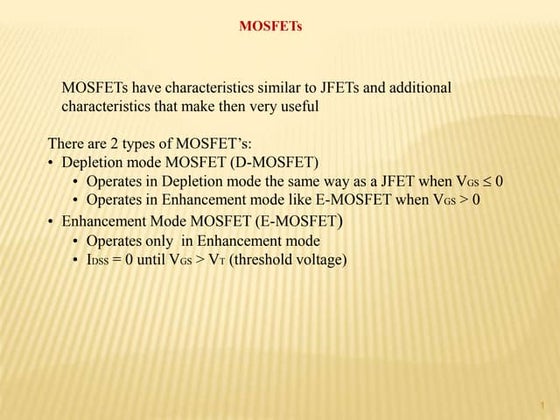 Basics of MOSFET | PPTX | Physics | Science