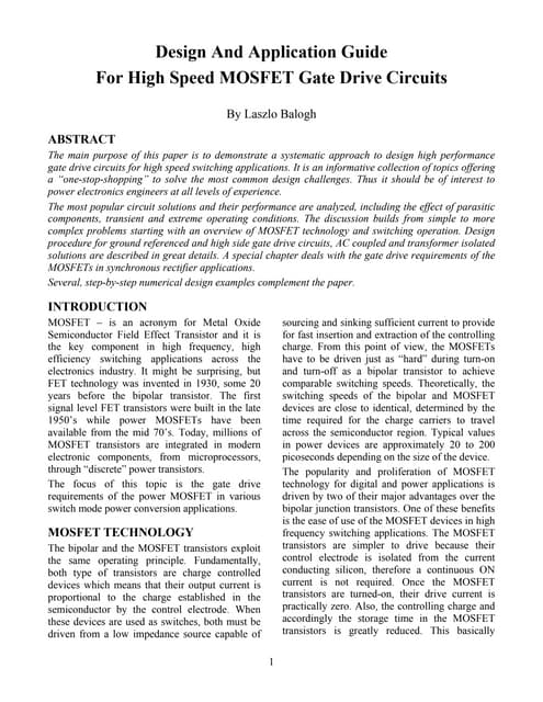 MOS as Diode, Switch and Active Resistor | PPTX