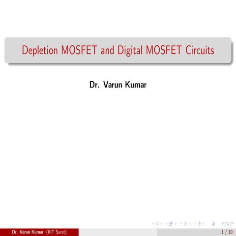 Depletion MOSFET and Digital MOSFET Circuits | PDF