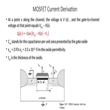 MOSFET CURRENT DERIVATION IN LINEAR AND SATURATION | PPTX