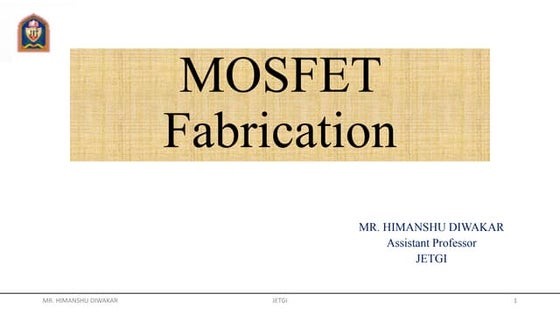 N Mos Fabrication Process Ppt